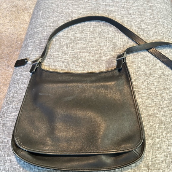 Coach | Bags | Coach 934 Vintage Black Leather Slim Hippie Flap Large ...